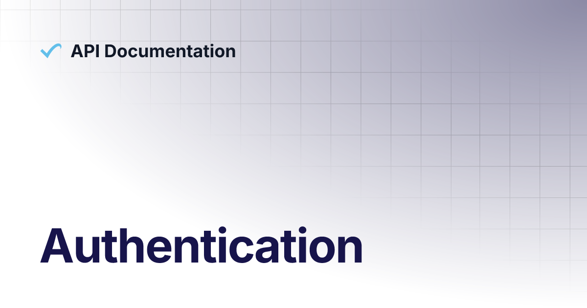 Authentication | API Documentation