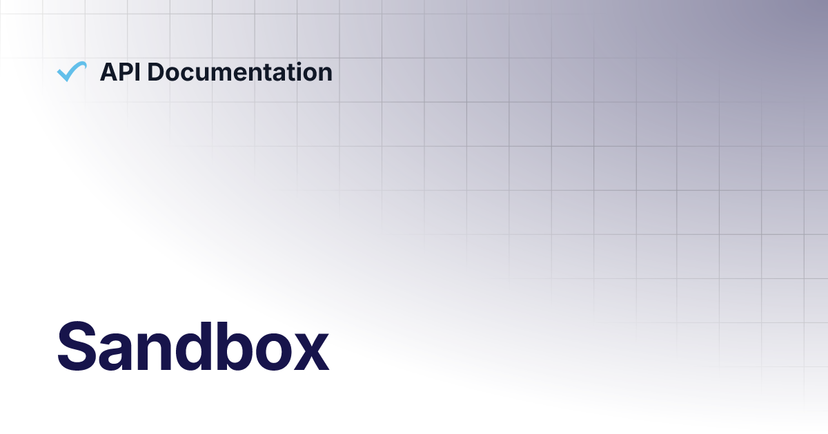 Sandbox | API Documentation